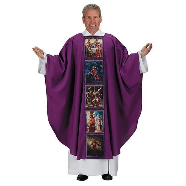 The Story of Lent Chasuble Purple Polyester lergy Robe for Men with ...