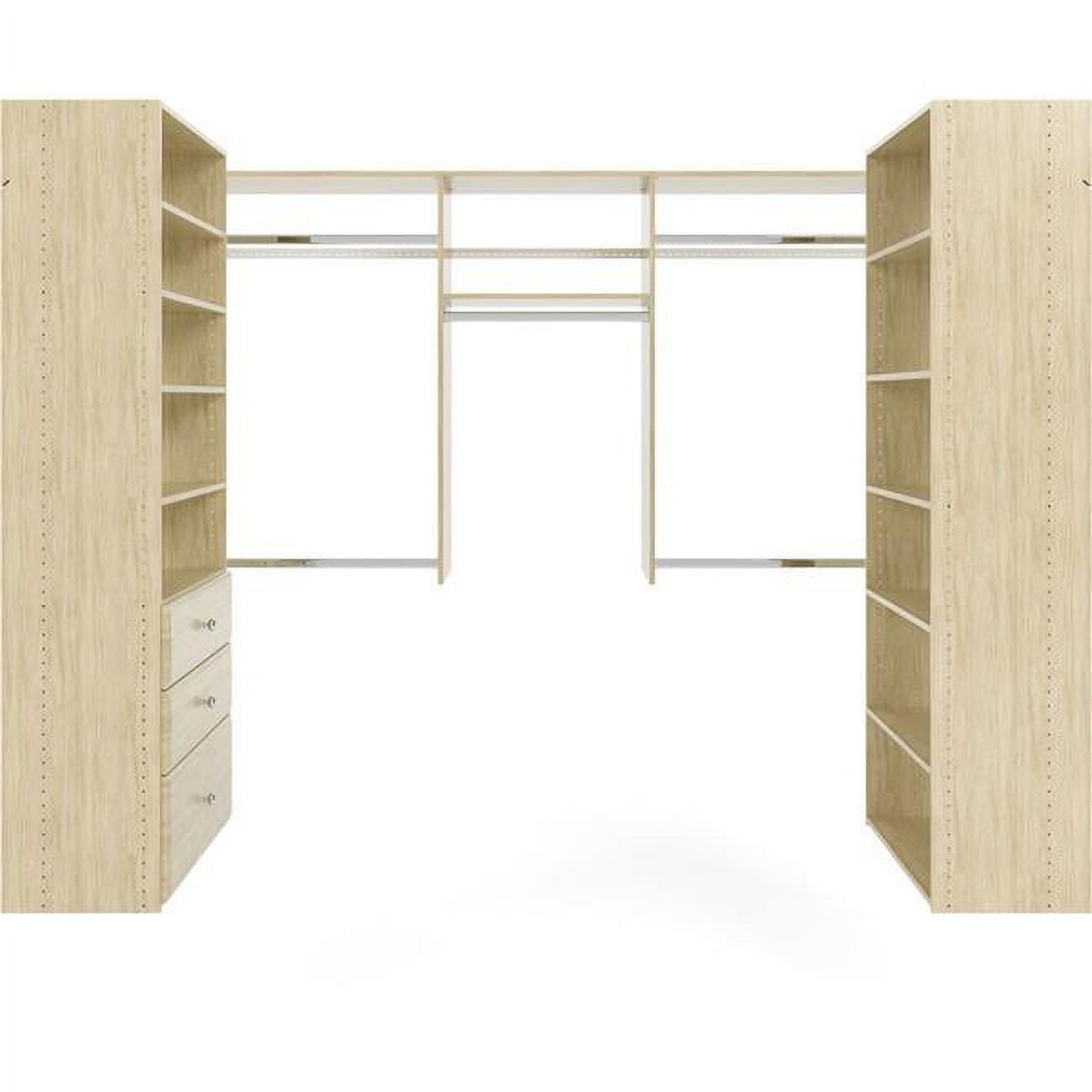 The Stow PH61-MJ 8-4 ft. U-Shape Walk-In Closet Kit, Honey Blonde ...