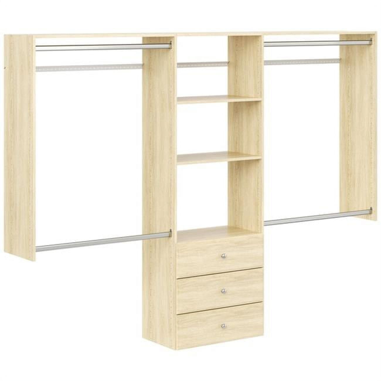 The Stow PH80-MJ 4-8 ft. Deluxe Pro Closet Kit with Drawer, Honey ...