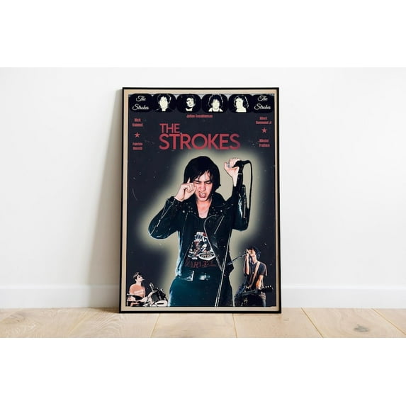 The Strokes Live Performance Poster, Indie Rock Band Stage Moment Wall ...