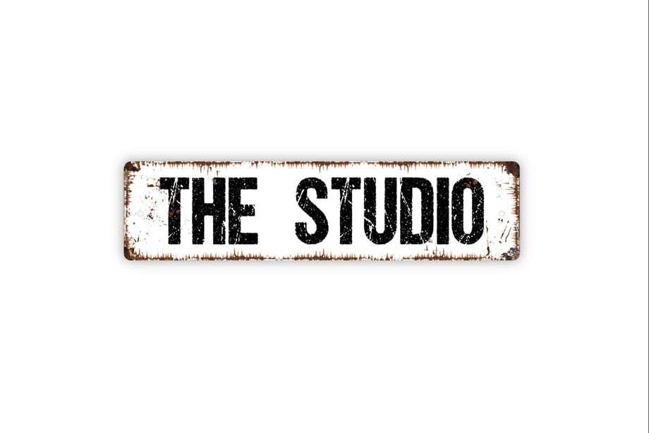 The Studio Sign Custom Metal Sign Rustic Street Sign or Door Name Plate ...