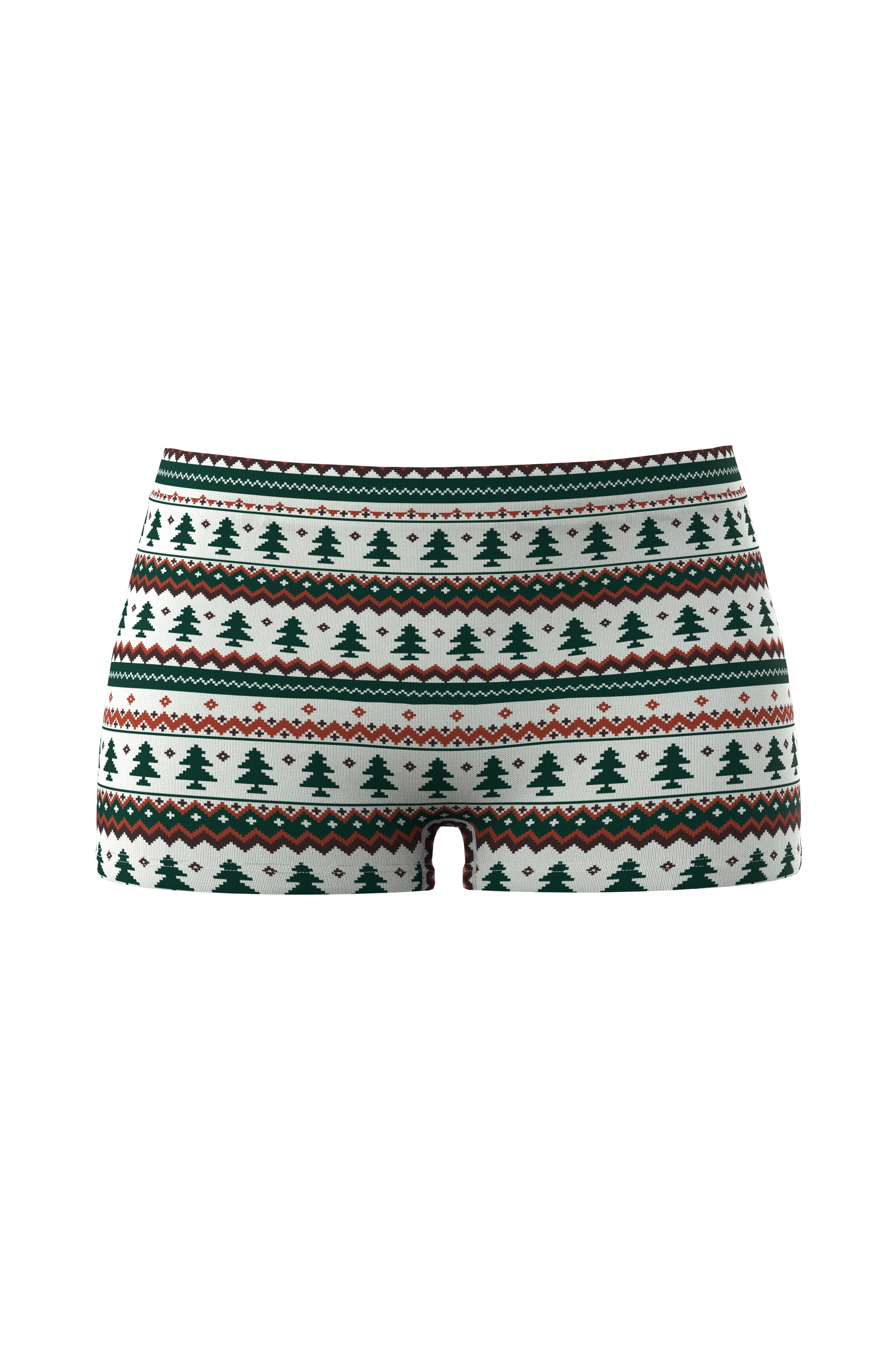 The Stuffed Stocking - Shinesty Fair Isle Christmas Tree Modal Boyshort Underwear Small ...