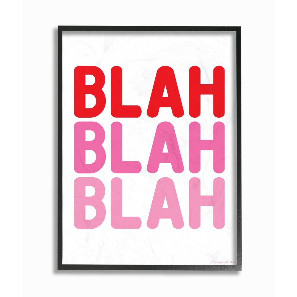 The Stupell Ombre Pink Block Letter Typography - Framed Giclee Wall Art ...