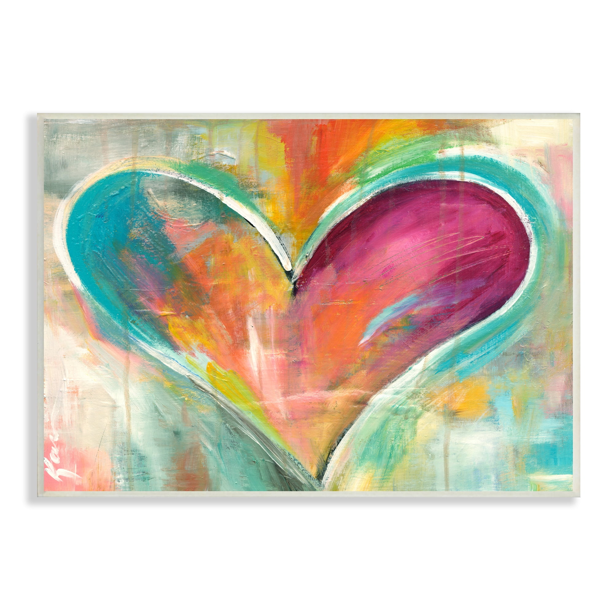 The Stupell Home Decor Abstract Heart Painting - Wall Art - Walmart.com