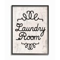 The Stupell Home Decor Collection Black on White Washed Texture Laundry Room Cursive Typography ...