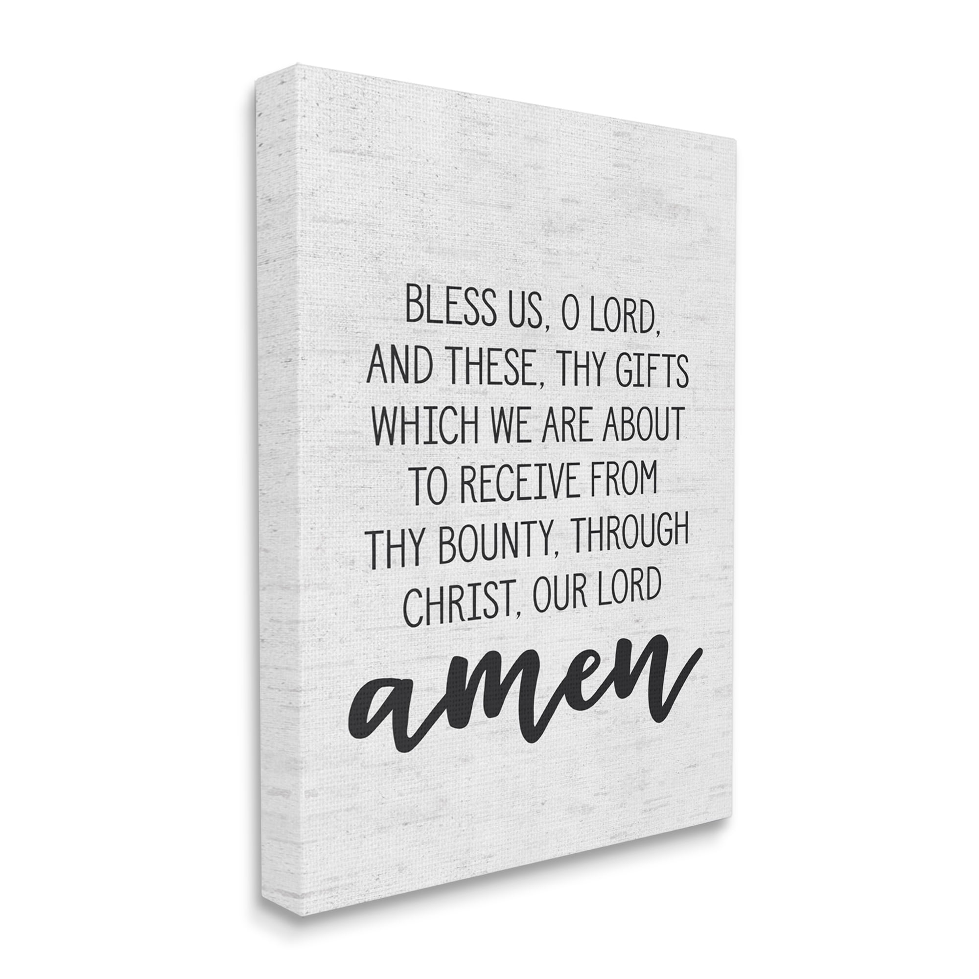 The Stupell Decor Bless Us O Lord Wall Art - Rustic Birch Canvas ...