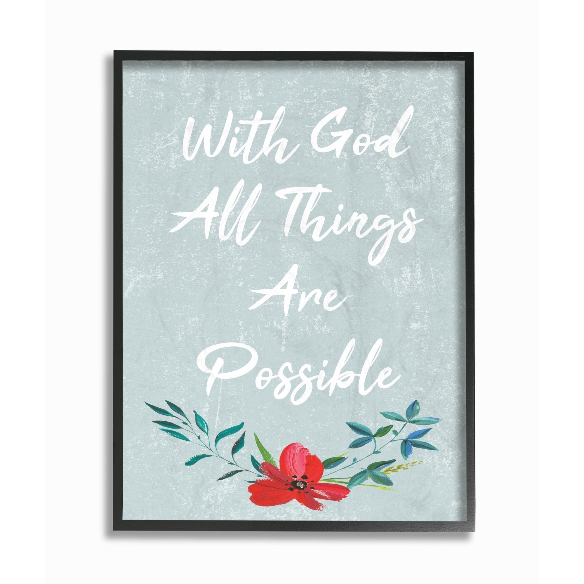 The Stupell Home Decor Collection Blue Wood Texture With God All Things ...