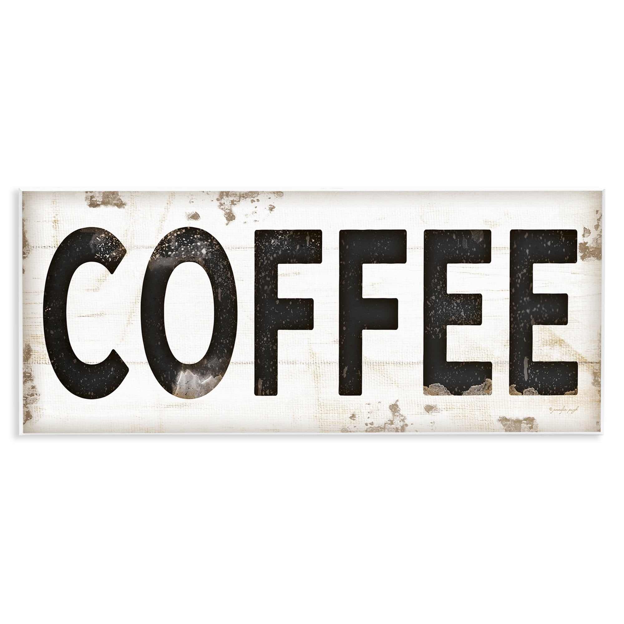 The Stupell Home Decor Collection COFFEE Typography Vintage Sign Wall Plaque Art, 7 x 0.5 x 17 ...