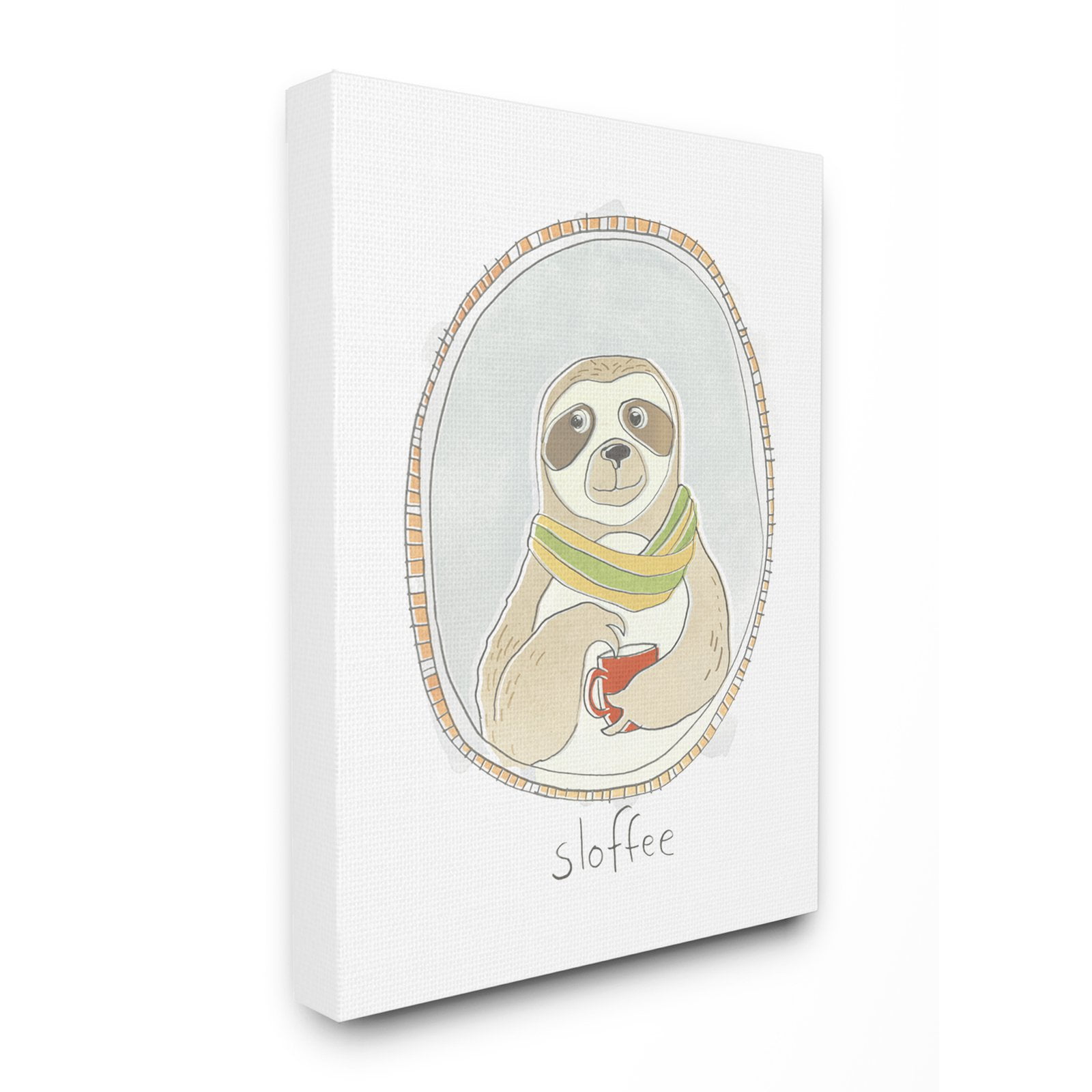 The Stupell Home Decor Collection Caffeinated Cutie Sloffee Sloth Wall ...