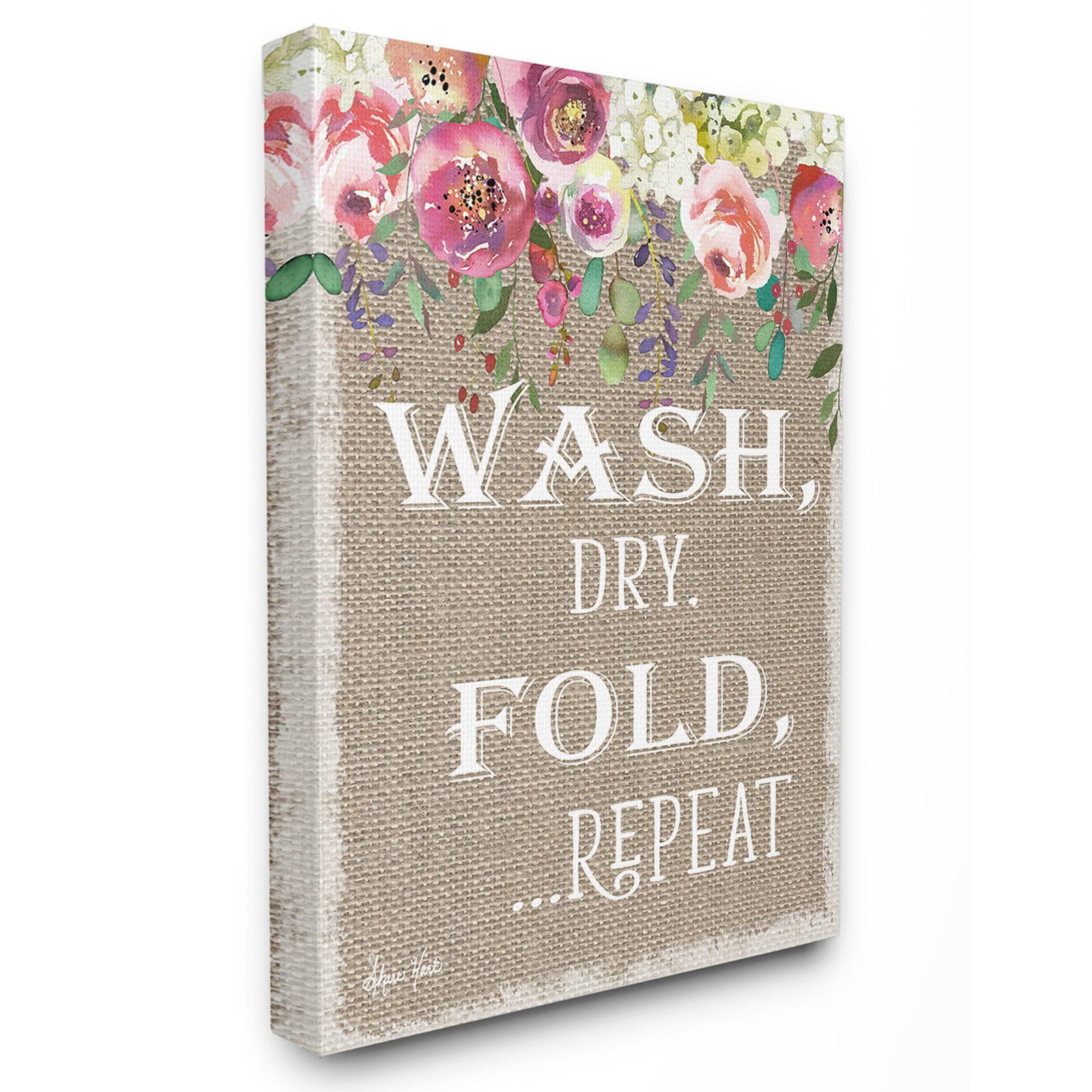 The Stupell Home Decor Collection Floral Linen Wash Dry Fold Wall Art ...