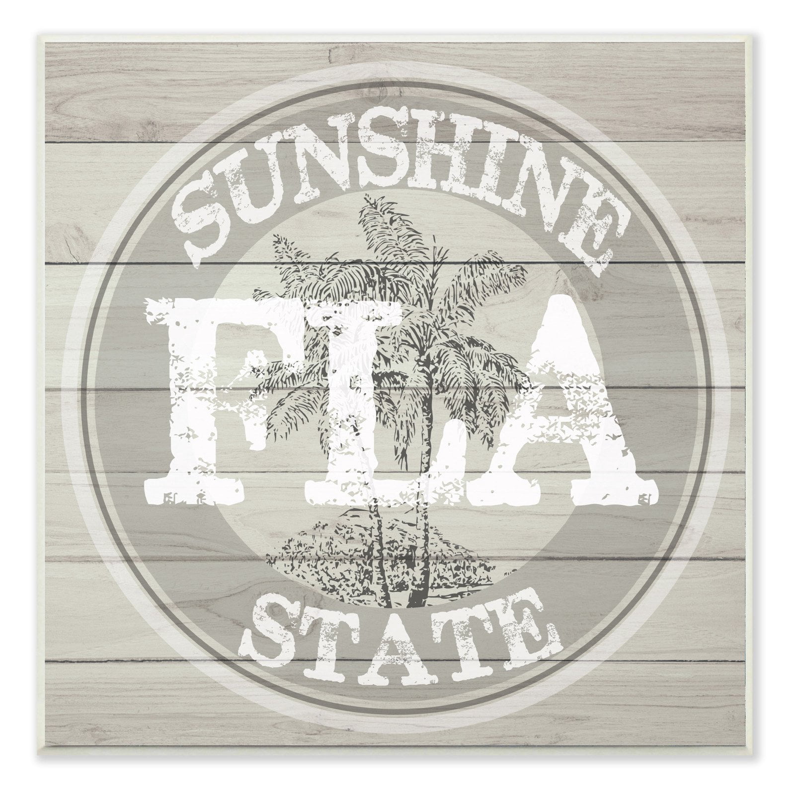 The Stupell Home Decor Collection Florida Sunside State Medallion Wall ...