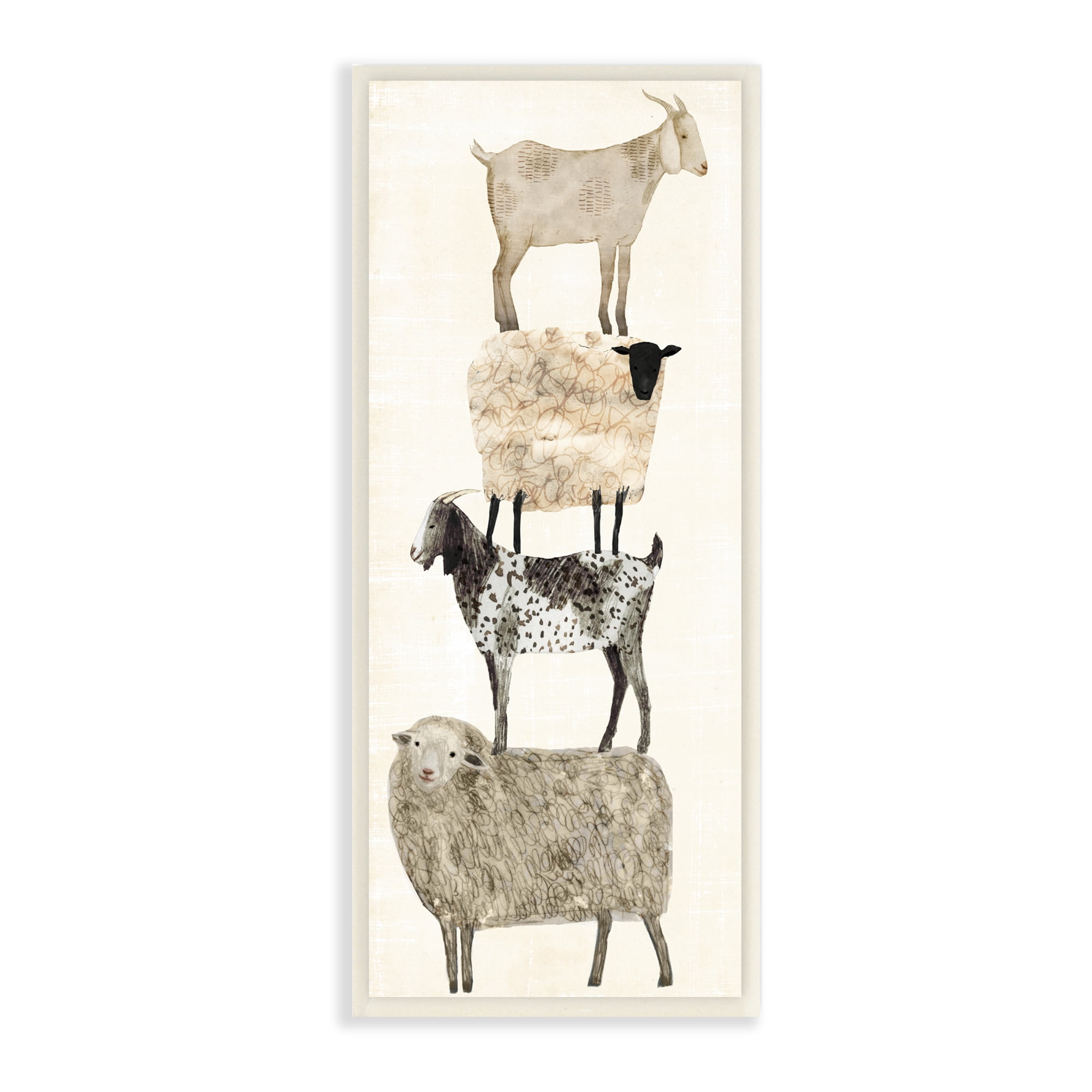 The Stupell Home Decor Collection Fun Stacked Sheep and Goats Farm ...