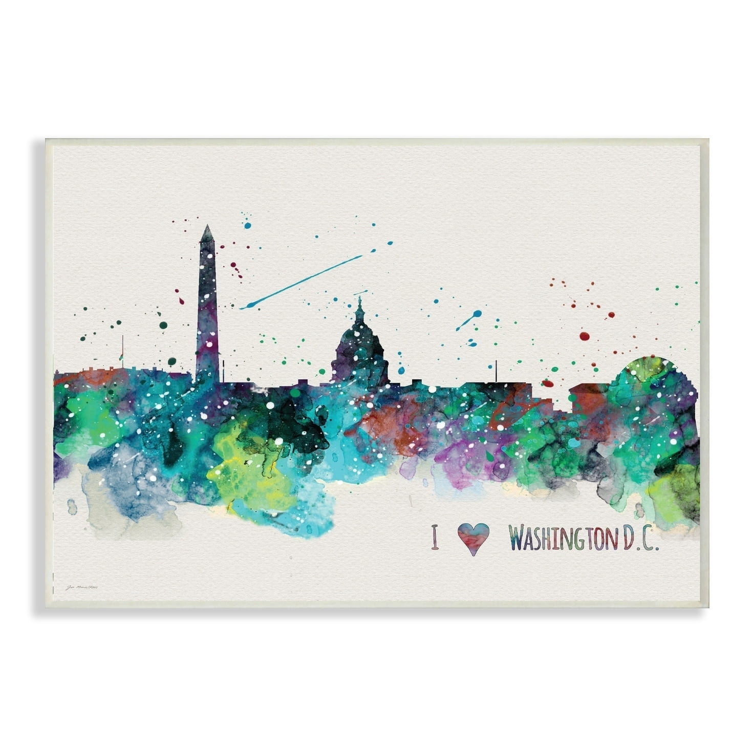 The Stupell Home Decor Collection I Heart Love DC Paint Splatter Wall ...