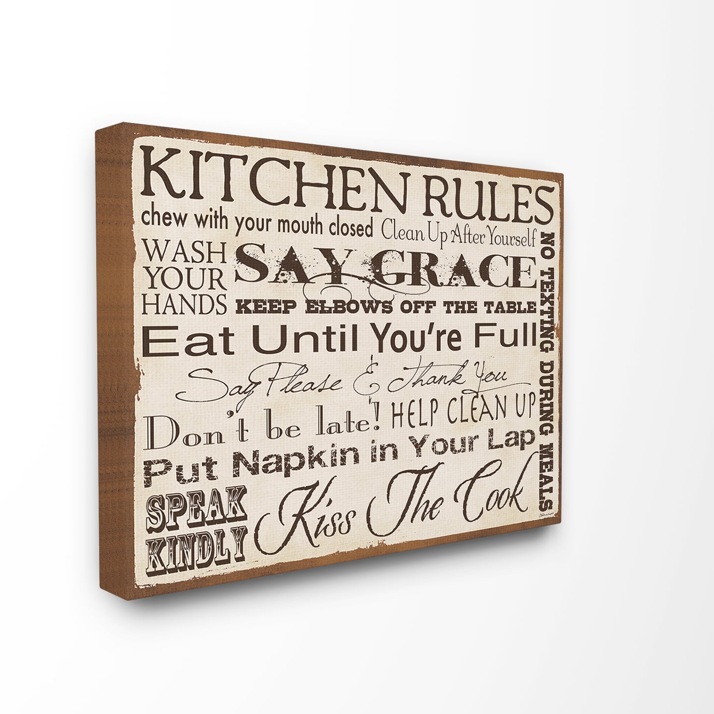 The Stupell Home Decor Collection Kitchen Rules Creme Typography ...