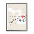 The Stupell Home Decor Collection Michigan Proud with Heart Framed ...