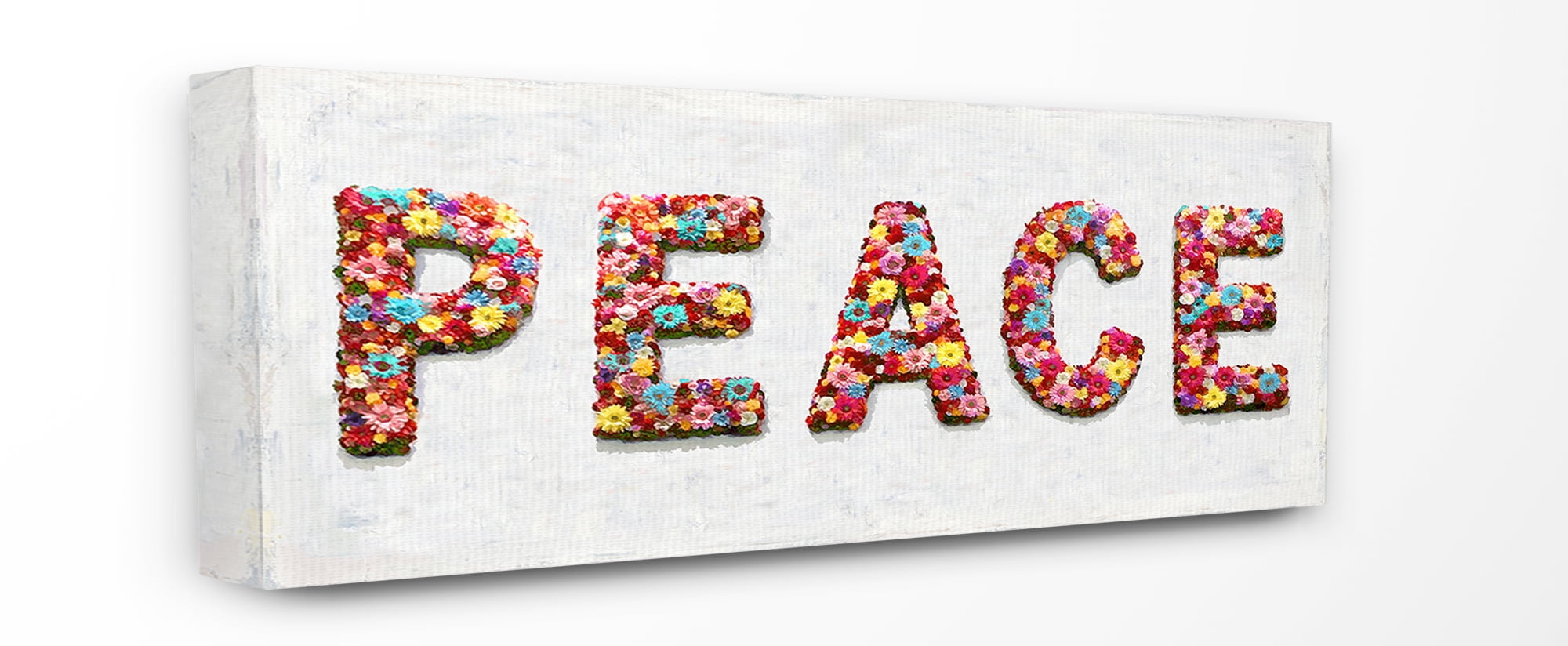The Stupell Home Decor Collection Peace Floral Bush Shapes Lettered ...