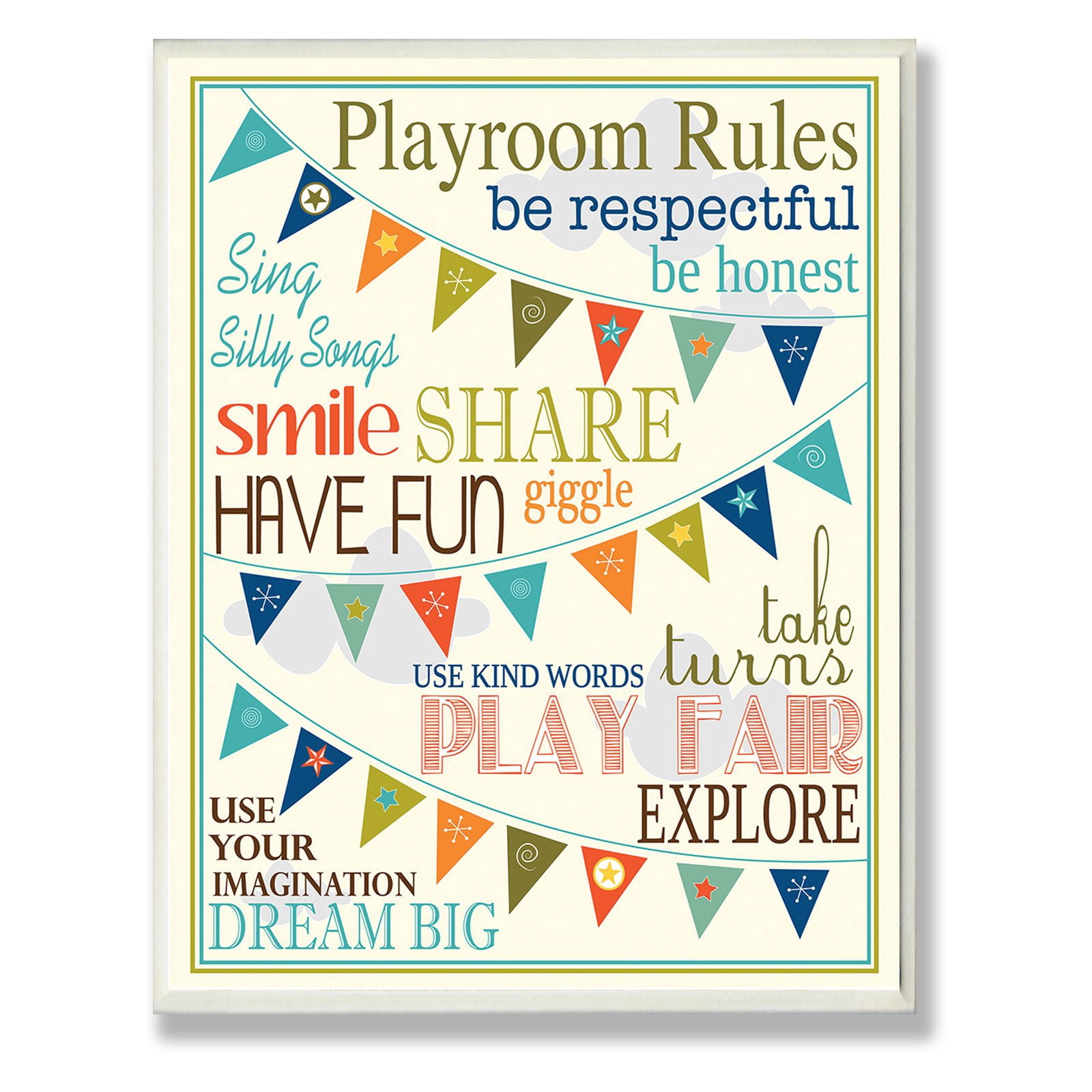 The Stupell Home Decor Collection Playroom Rules Typography Oversized ...