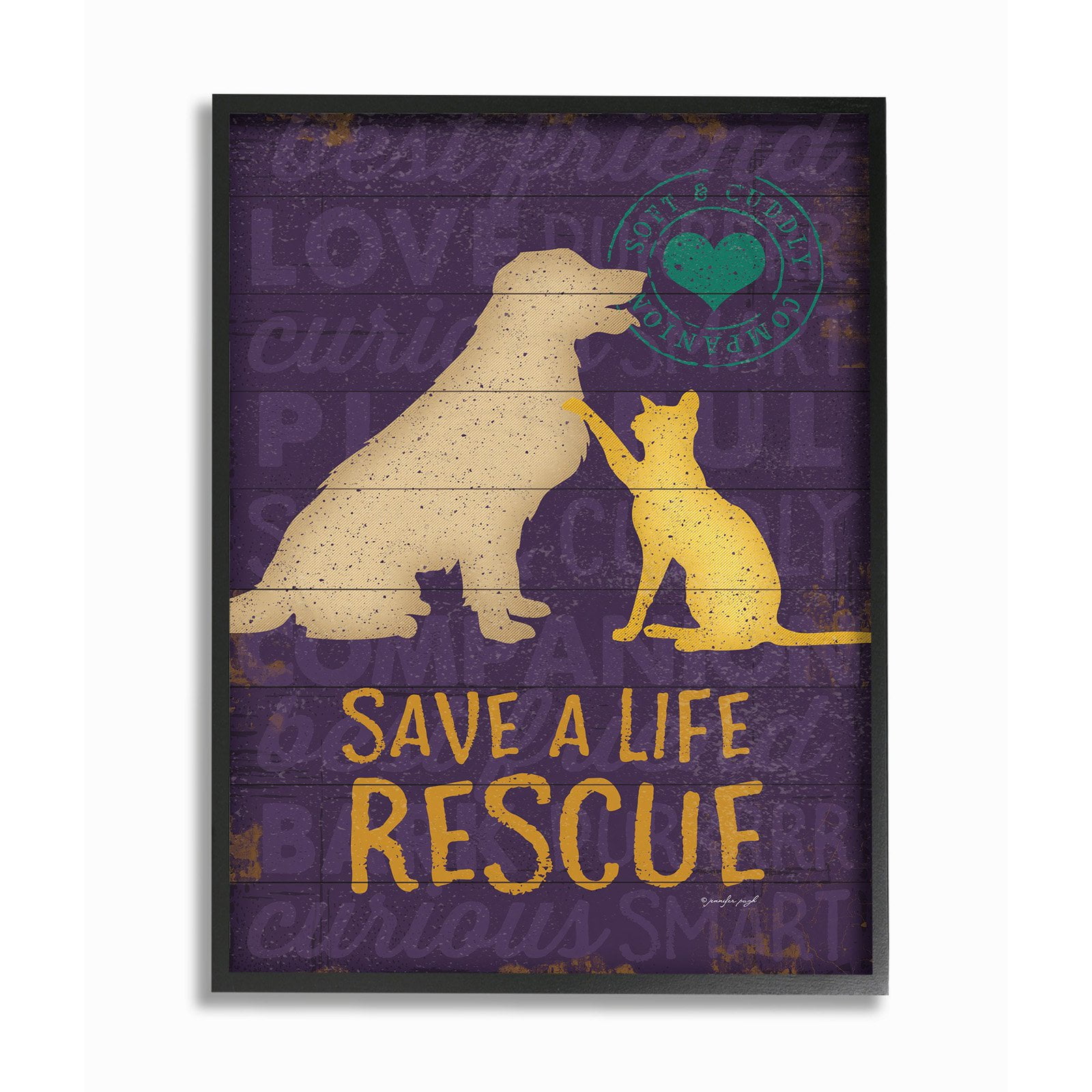 The Stupell Home Decor - Rescue Dog And Cat Wall Art - Walmart.com