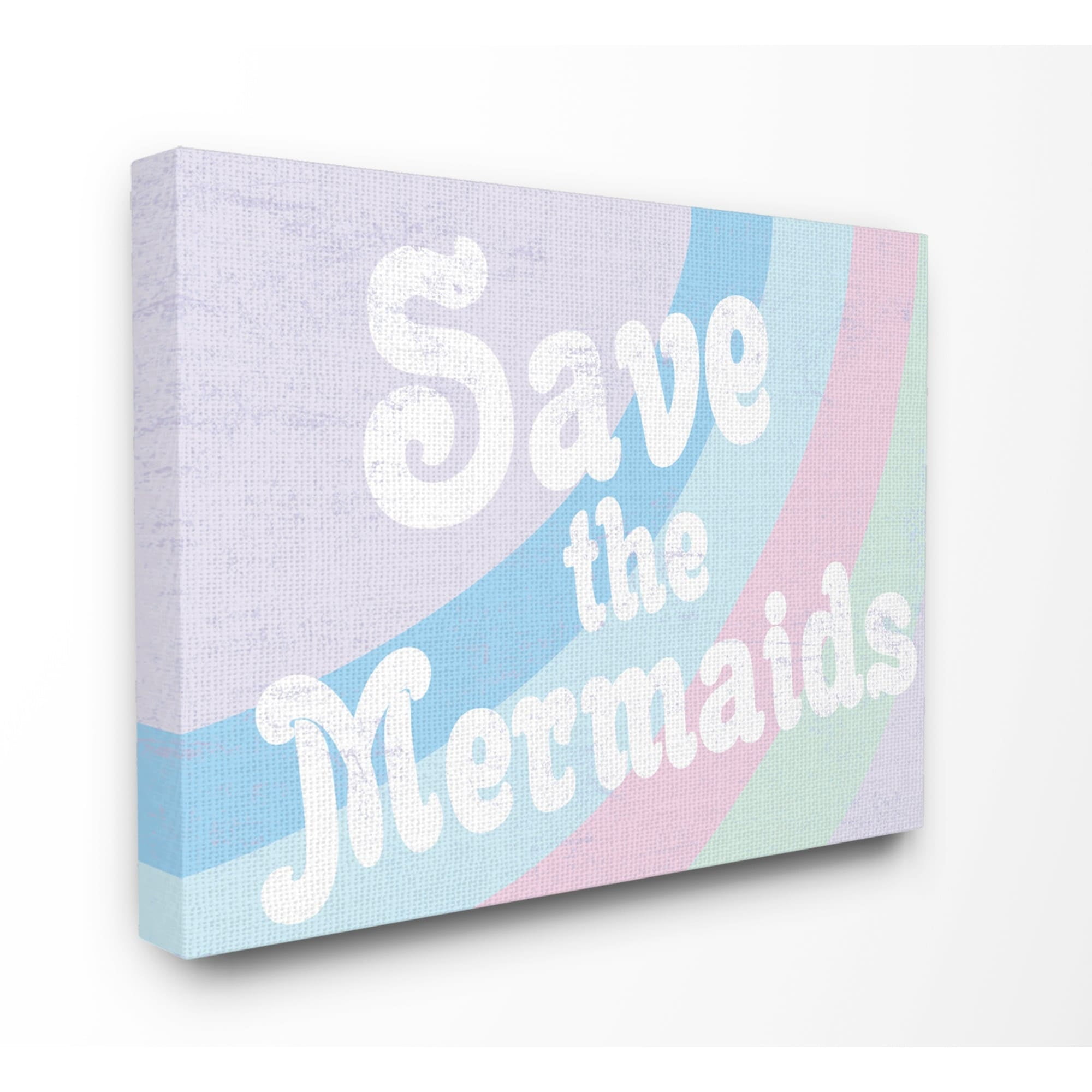 Stupell Save The Mermaids Wall Art - Purple canvas wrapped - 30 x 40 ...