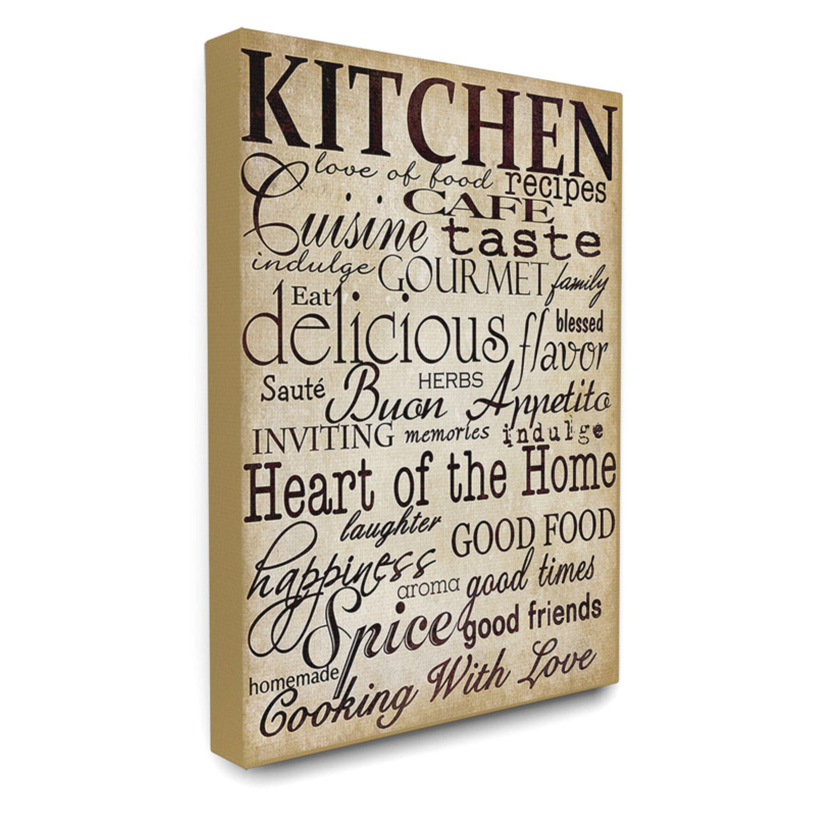 The Stupell Home Decor Collection Words In the Kitchen Stretched Canvas ...