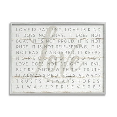 3R Studio Wall Art Wood Framed "Love is Patient" - Walmart.com