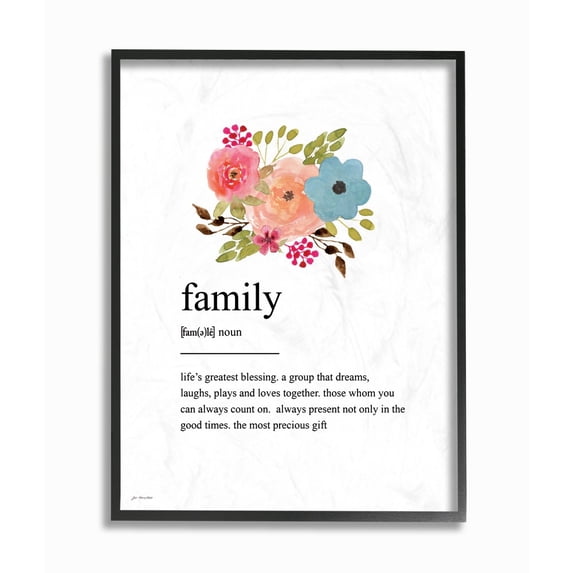 The Stupell Home Decor Pink Peach and Blue Painted Floral Simple Family ...