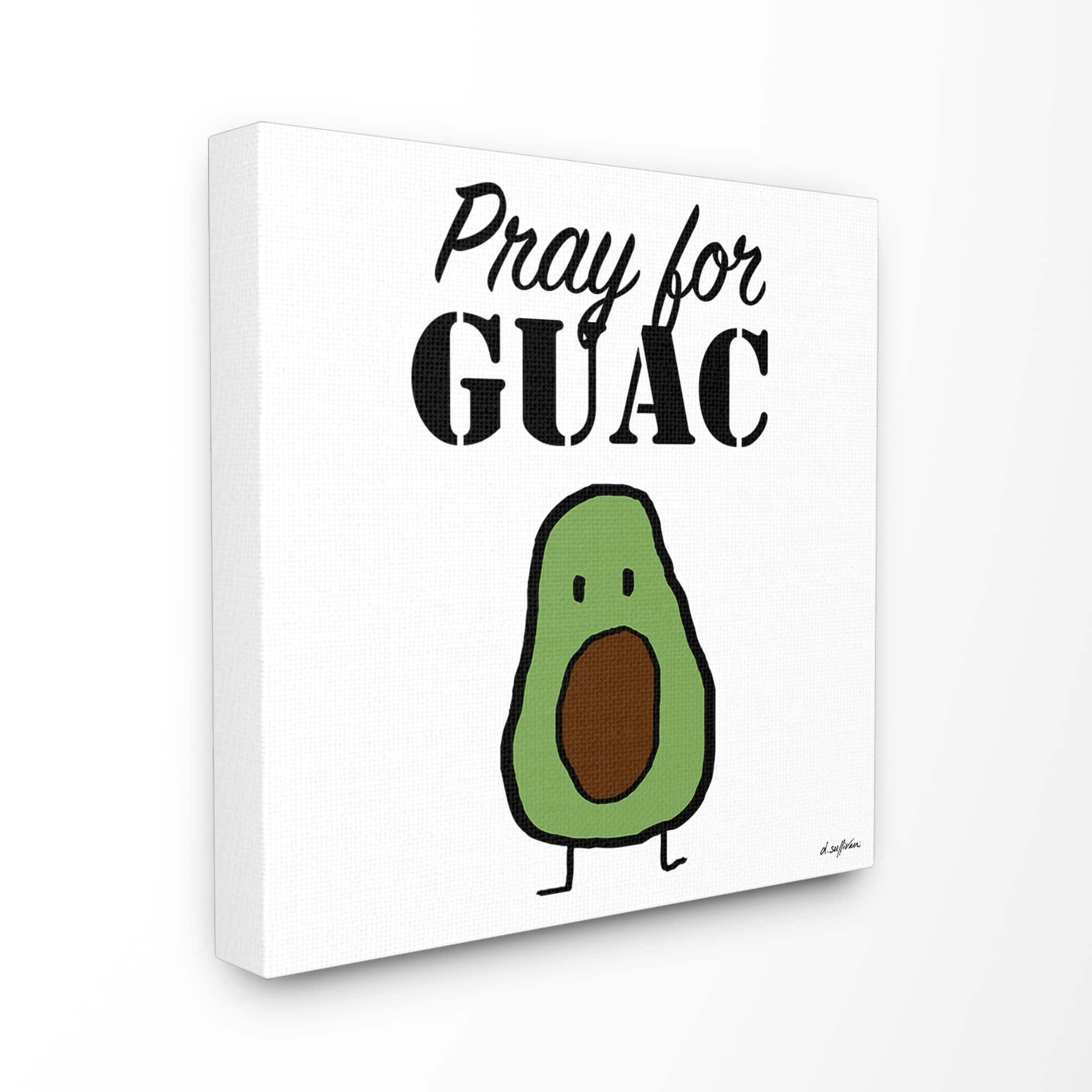 Stupell Industries Pray for Guac Avocado Canvas Wall Art 17x17 Inch ...