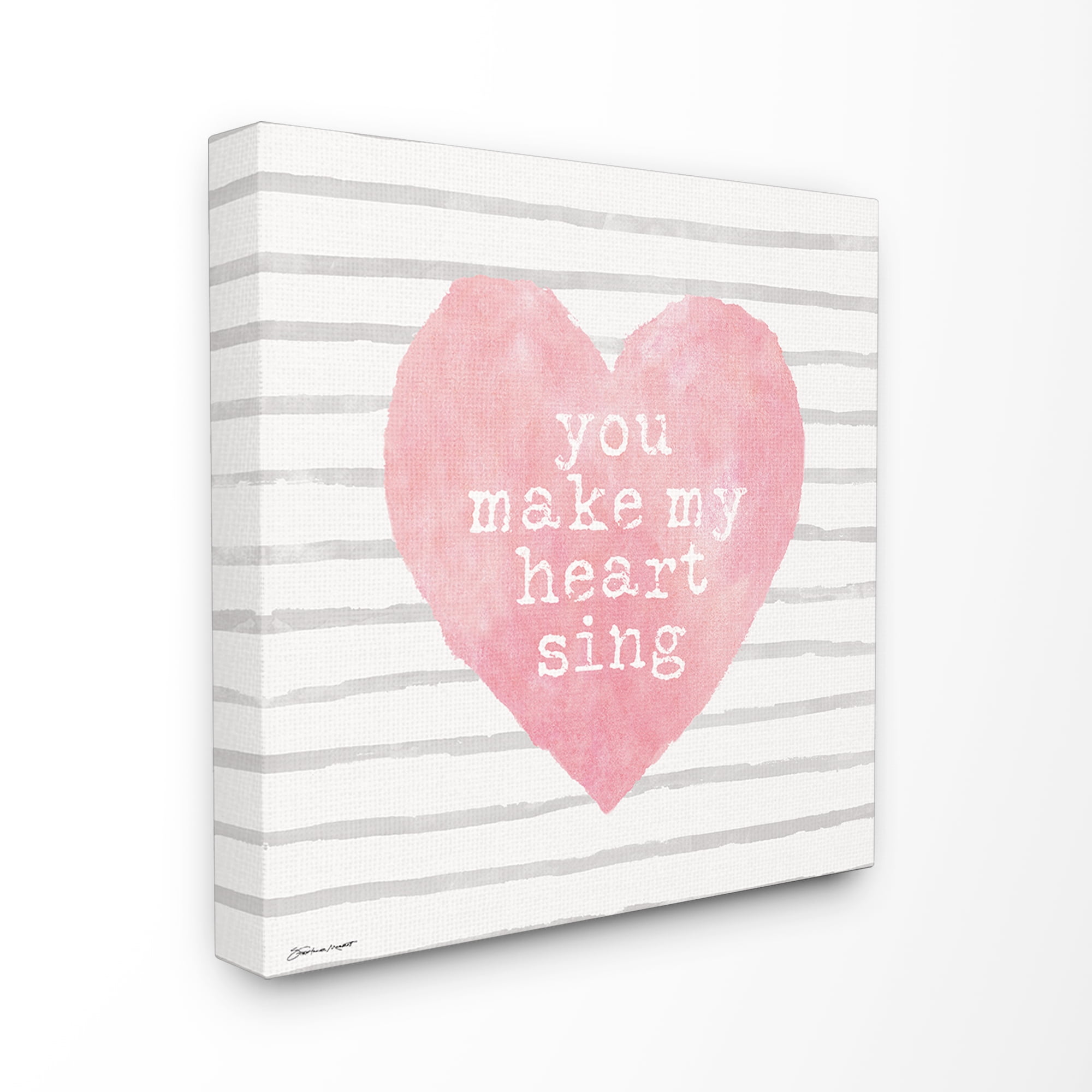 The Stupell Home Decor You Make My Heart Sing Pink Watercolor Heart on ...