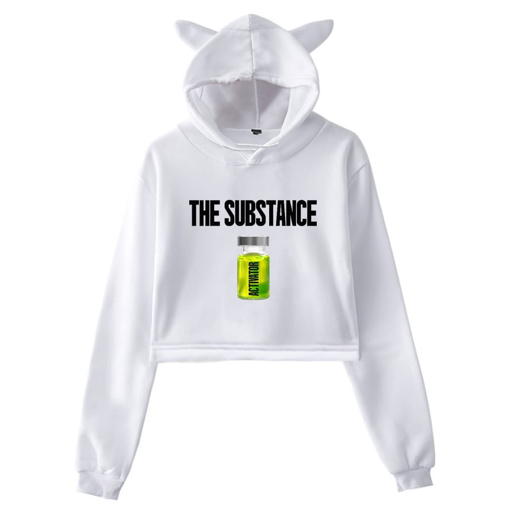 The Substance 2024 Horror Movie Streetwear Cat Ears Hoodie Long Sleeve ...