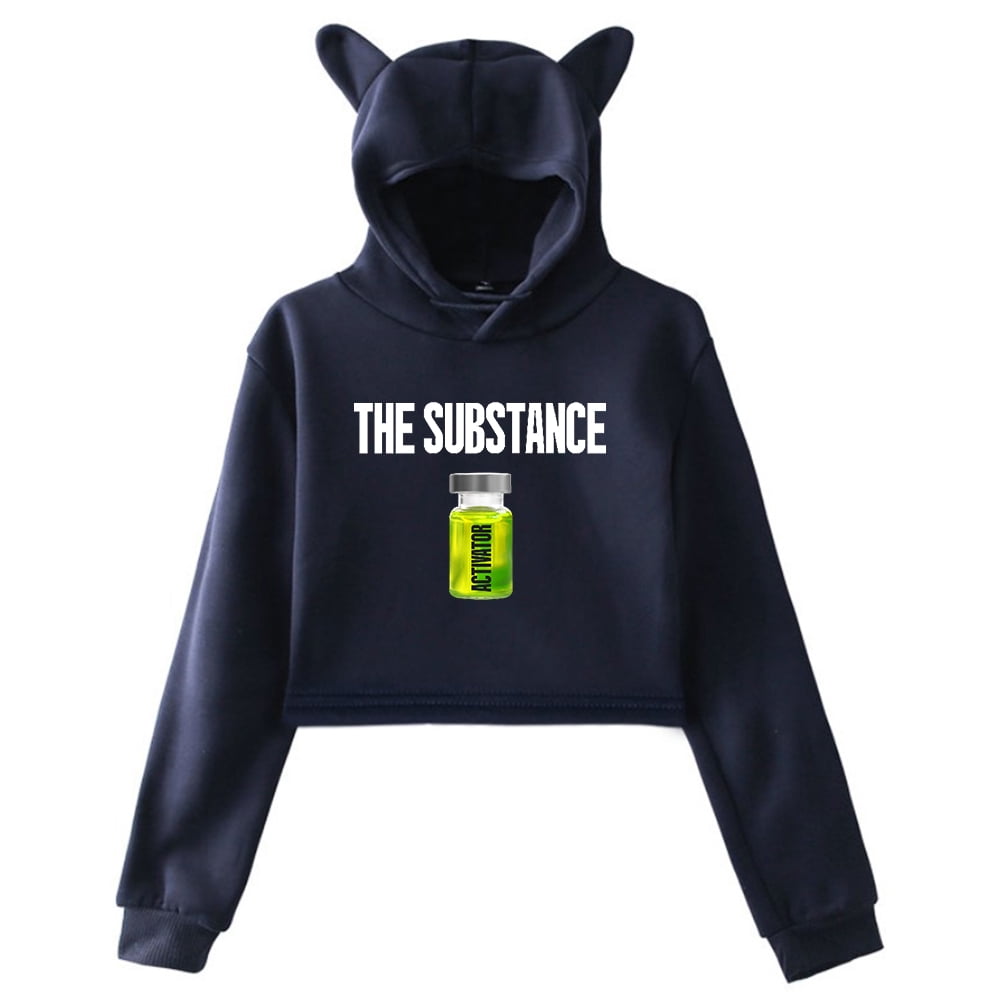 The Substance 2024 Horror Movie Streetwear Cat Ears Hoodie Long Sleeve ...