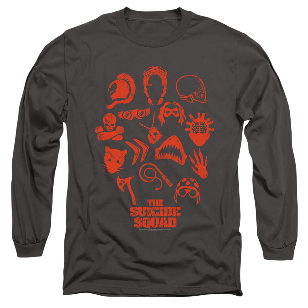 The Suicide Squad Logo with Symbols Unisex Adult Long-Sleeve T Shirt ...