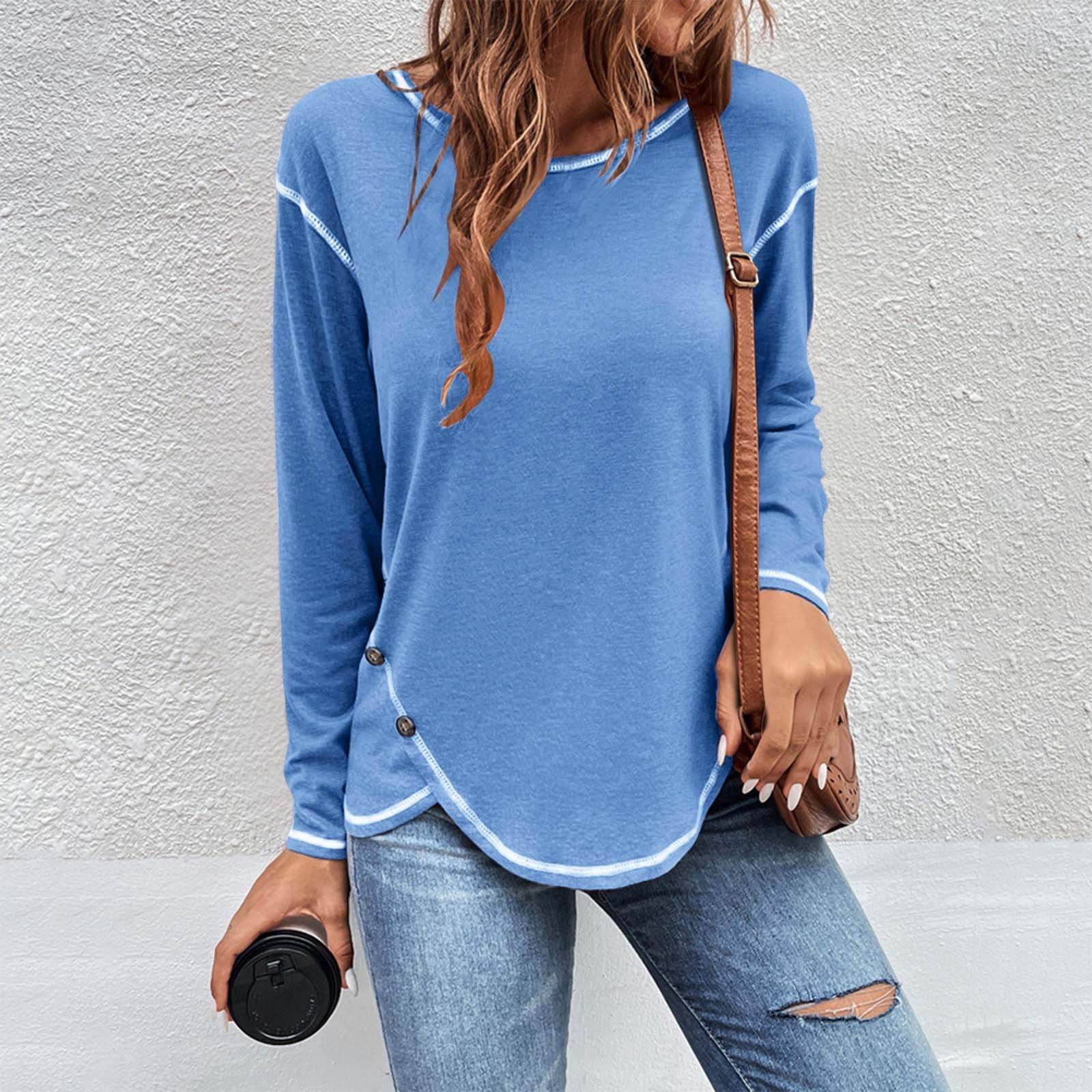 The Summer It List Womens Long Sleeve Tshirt Fashion Women's Round-Neck ...
