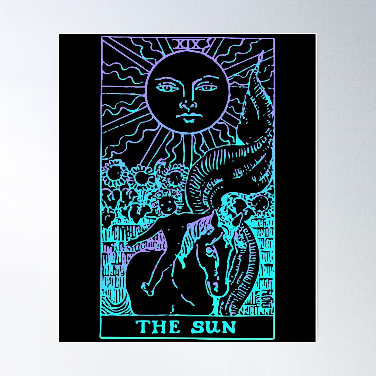 The Sun Tarot Card Rider Waite Witchy Poster Wall Art, Modern Wall ...