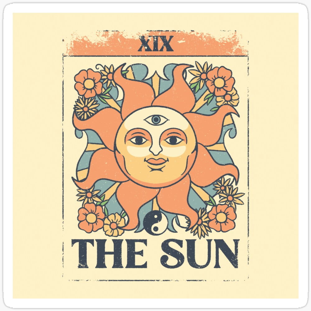 The Sun - Tarot Card Sticker Phone Decal Water Bottle Stickers Car ...
