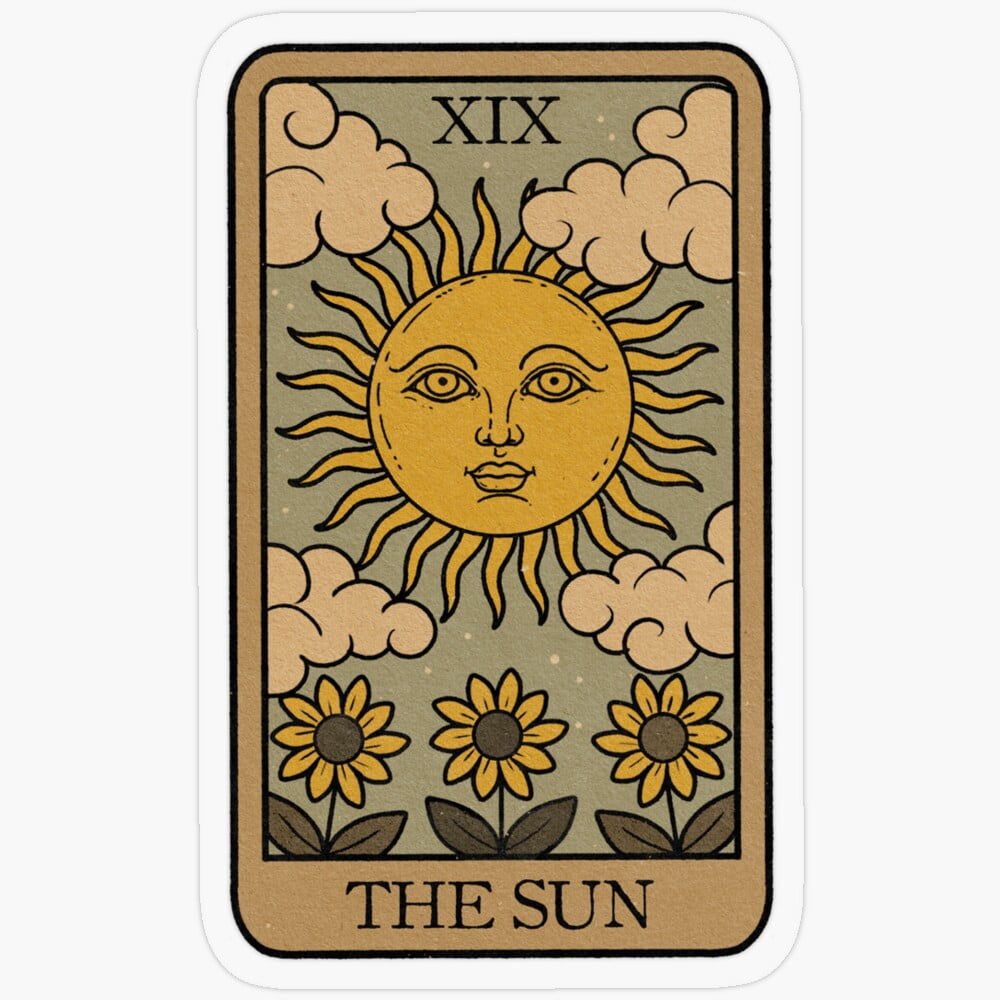 DOPASTICKER The Sun - Tarot Card Decorative Laptop, Phone Stickers ...