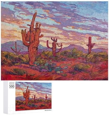 The Sunset Desert Cactus Puzzles for Adults 500 Pieces; Cactus Plant ...