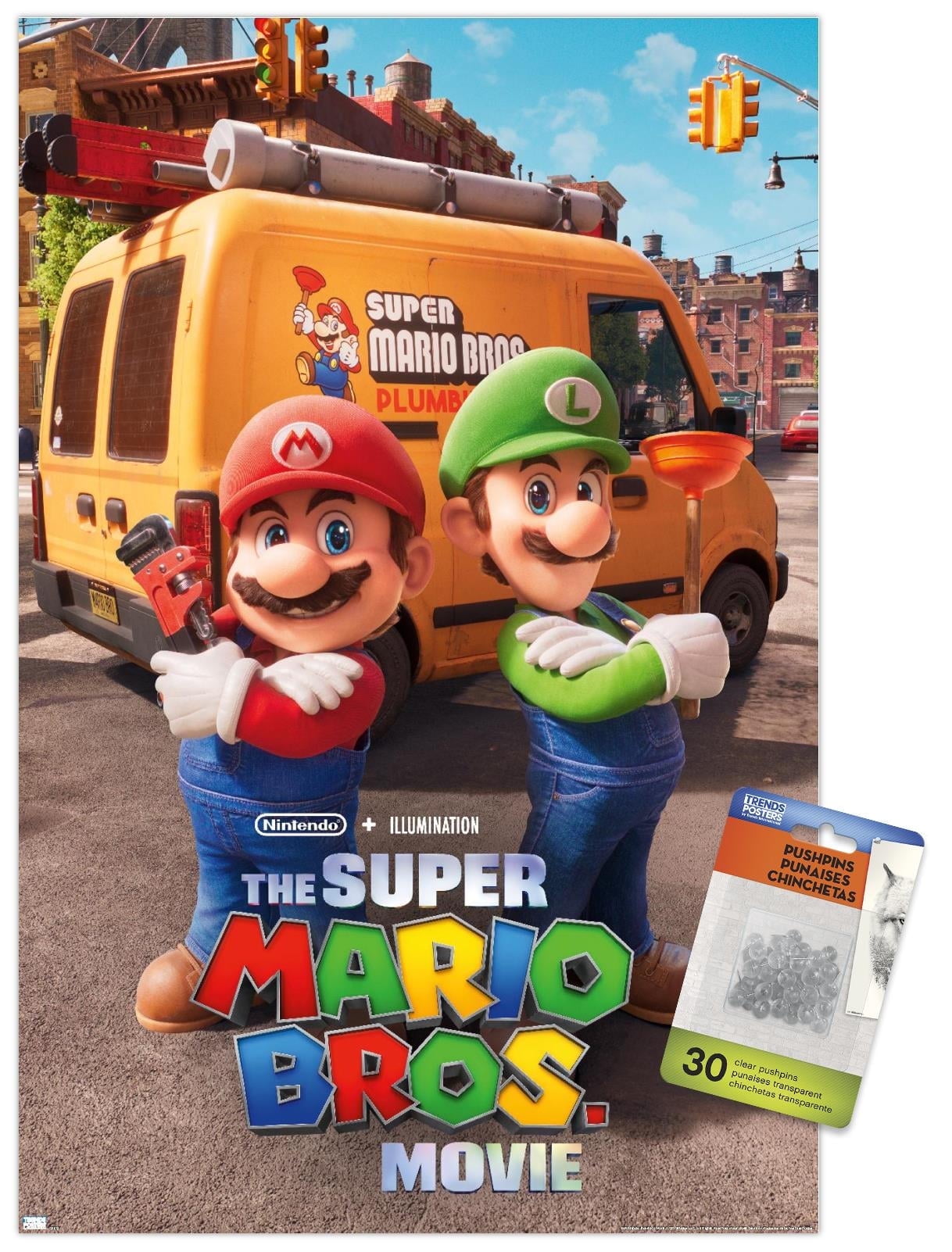 The Super Mario Bros. Movie - Brooklyn Key Art Wall Poster with Push ...