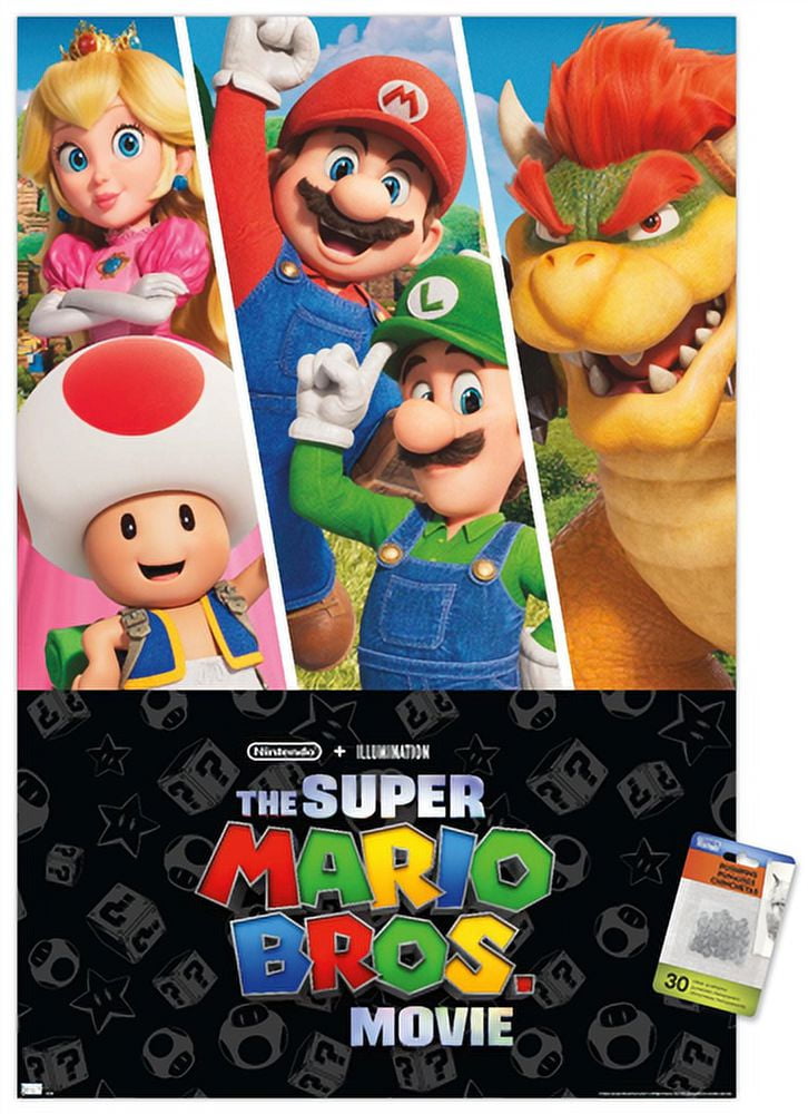 The Super Mario Bros. Movie - Group Wall Poster with Push Pins, 22.375 ...