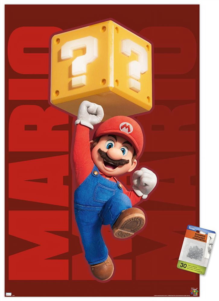 The Super Mario Bros. Movie - Mario Jump Wall Poster with Push Pins, 22 ...