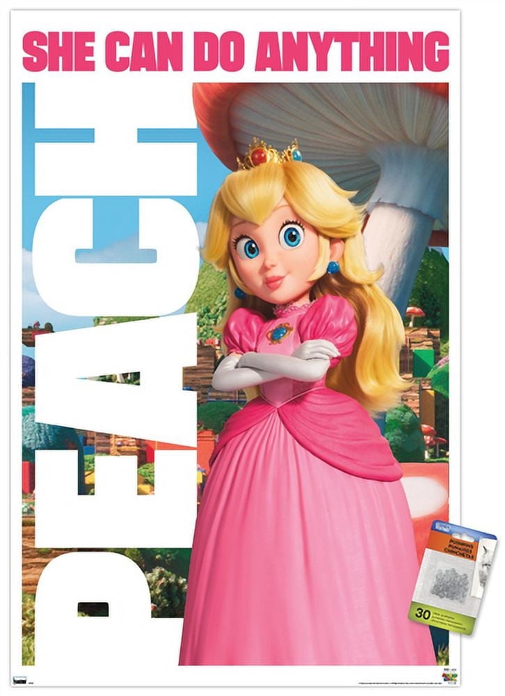 The Super Mario Bros. Movie - Peach Wall Poster with Push Pins, 22.375 ...