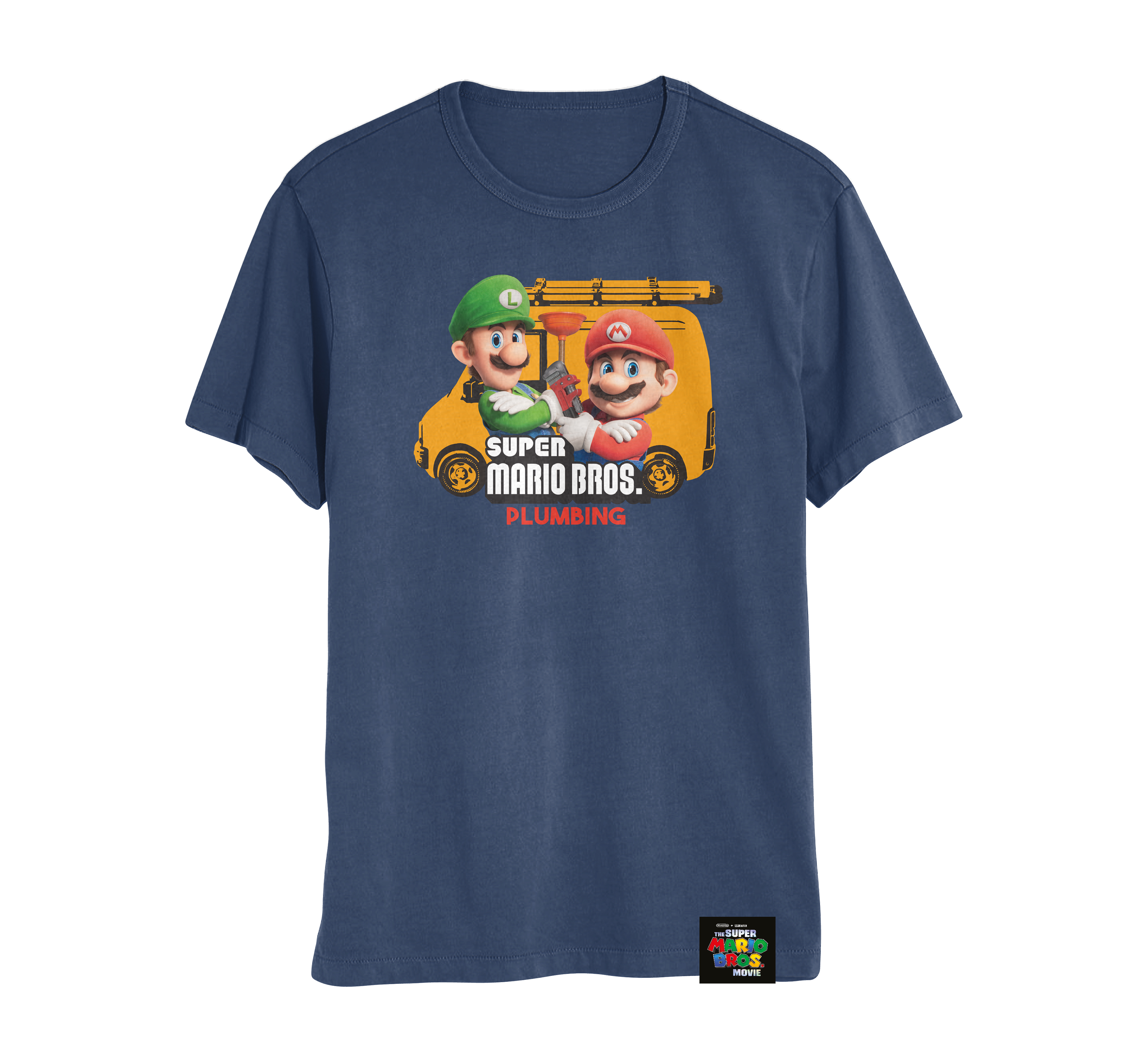 The Super Mario Bros Movie Plumbing Bros. Van Kids Short Sleeve T-Shirt ...