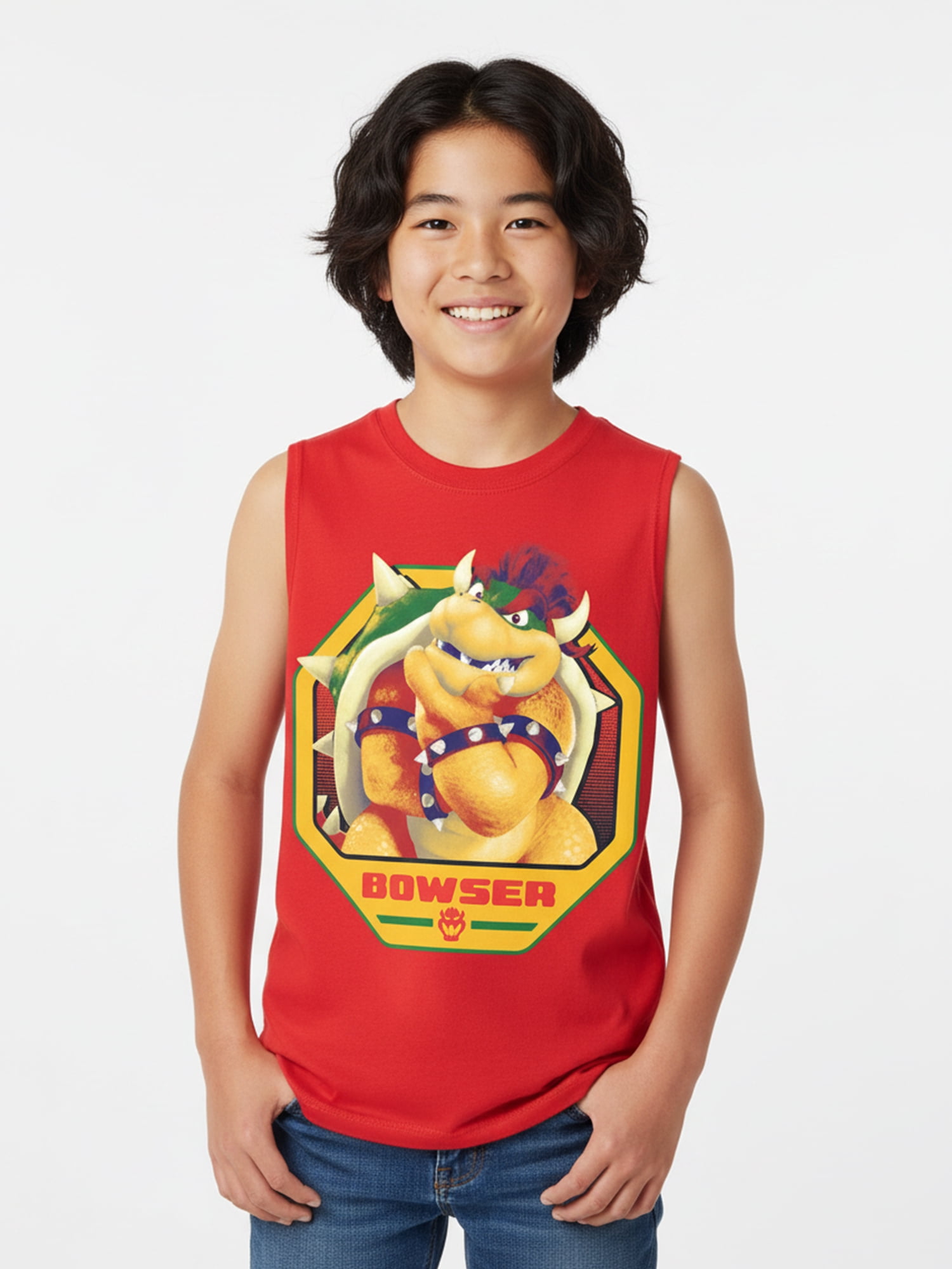 Super Mario Galaxy Movie Boys Bowser Graphic Muscle Tank Top, Sizes 4 ...