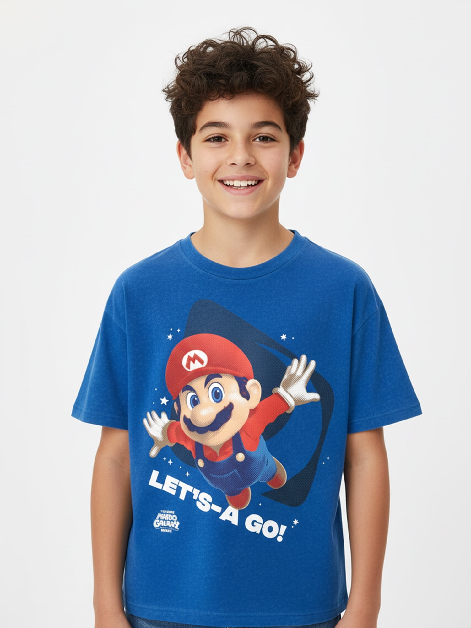 Super Mario Galaxy Movie Boys Mineral Wash Graphic Tee with Short ...