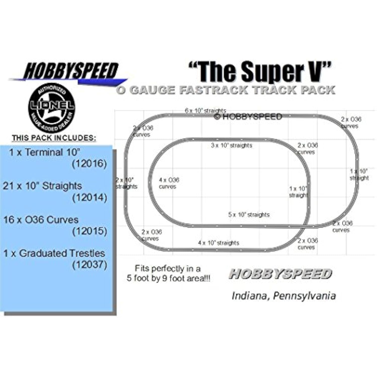 The Super V Track Pack Layout Train 5' X 9' O Gauge Trestle - Walmart.com