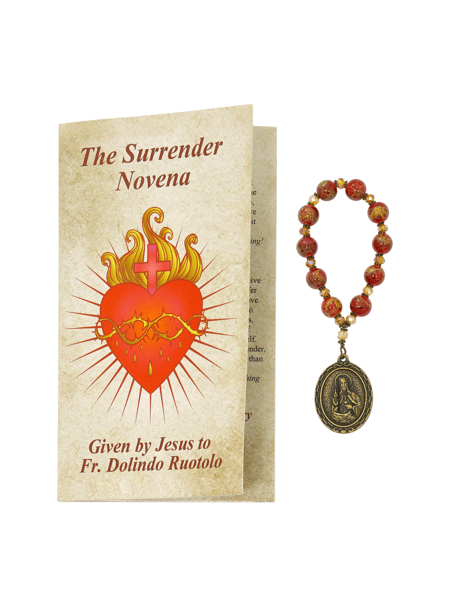 The Surrender Novena Prayer Chaplet with Sacred Heart Medal by Fr ...