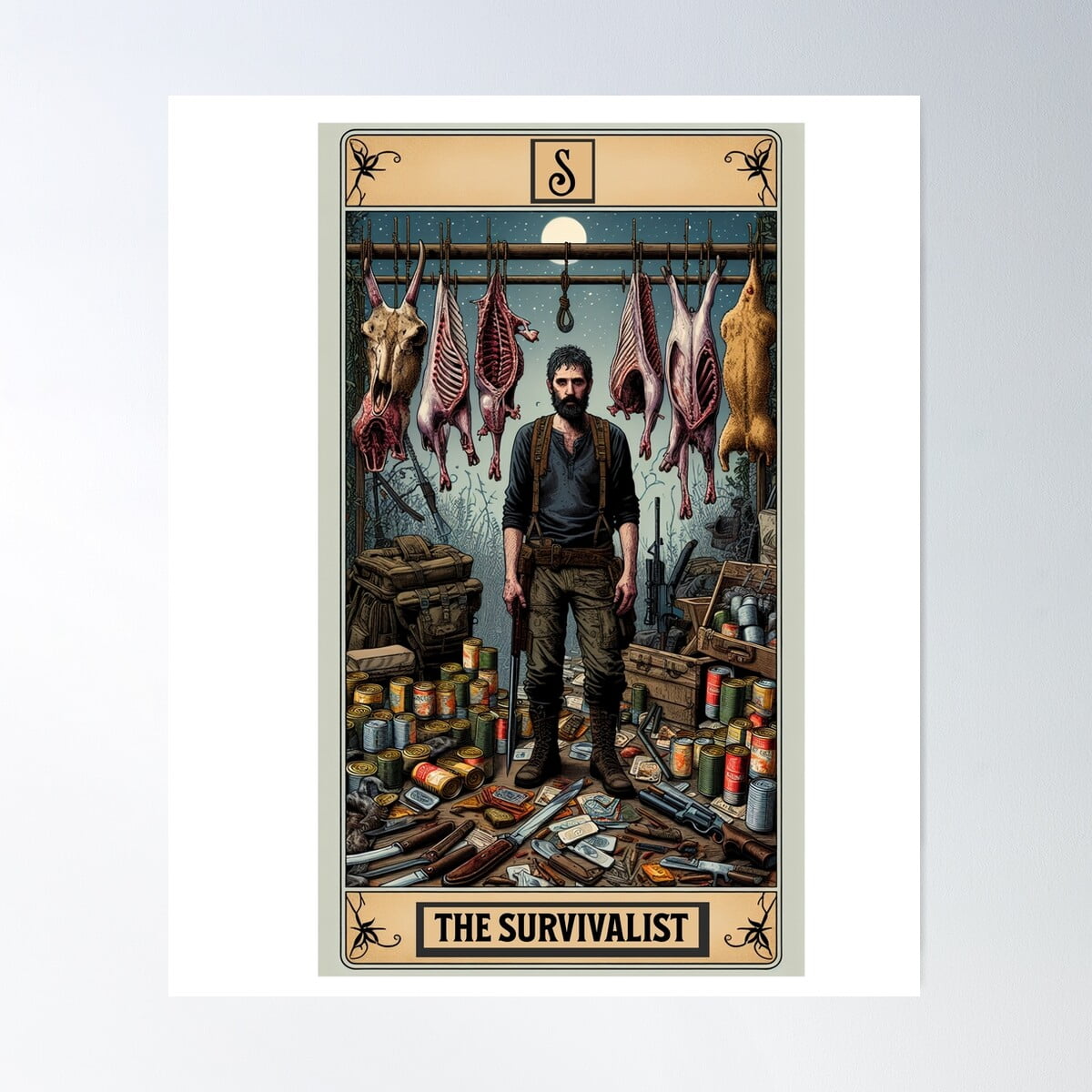 The Survivalist Tarot Card Poster Wall Art, Modern Wall Decor For ...