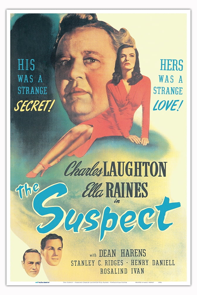 The Suspect - Starring Charles Laughton Ella Raines - Vintage Film Noir Movie Poster c.1945 ...