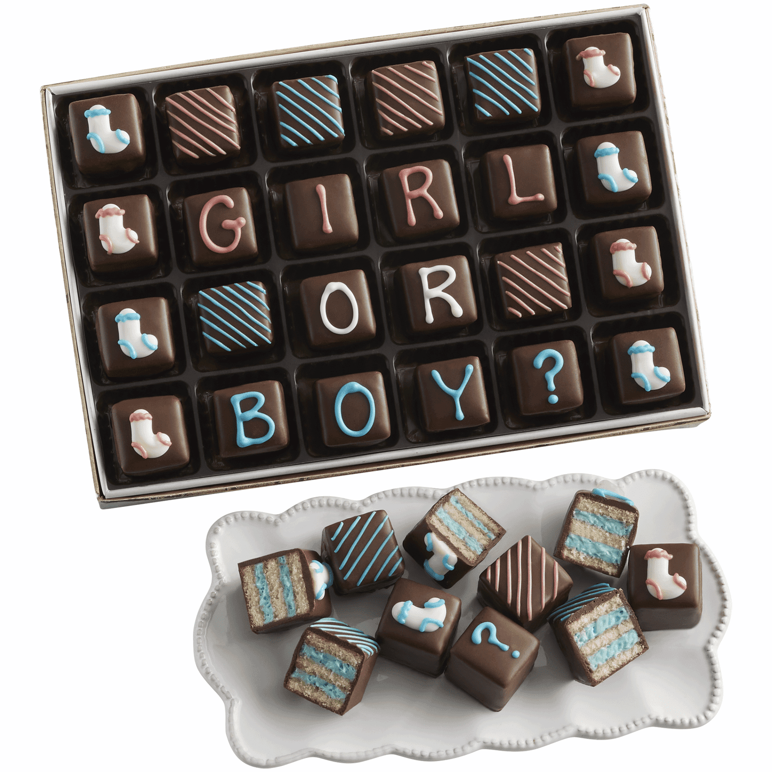 The Swiss Colony Gender Reveal Petits Fours - Blue Surprise Pack: Mini ...