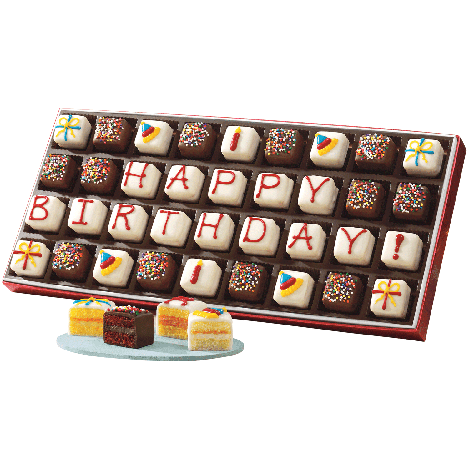 The Swiss Colony 'Happy Birthday' Petits Fours - Gourmet Mini Layer ...