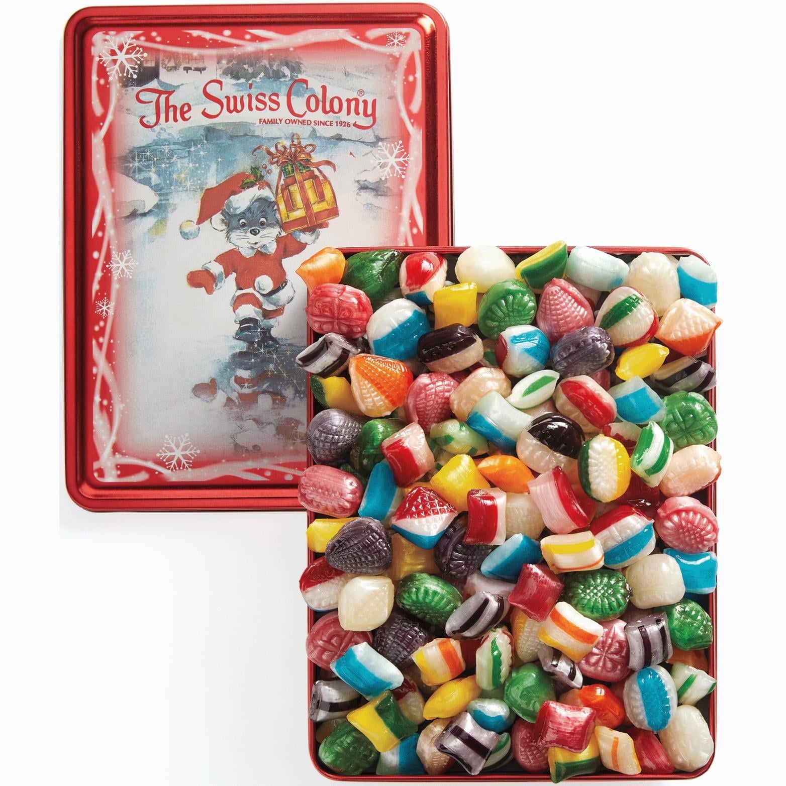 Swiss Colony Christmas Candy Tin - Ideal for Office Treats - Walmart ...